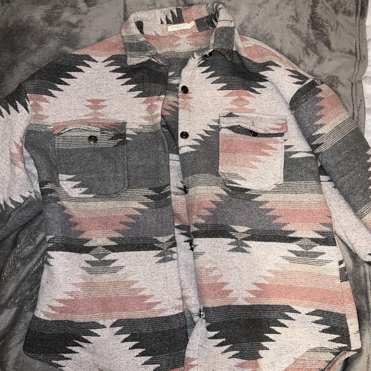 Lasula Women's Grey and Pink Jacket | Depop