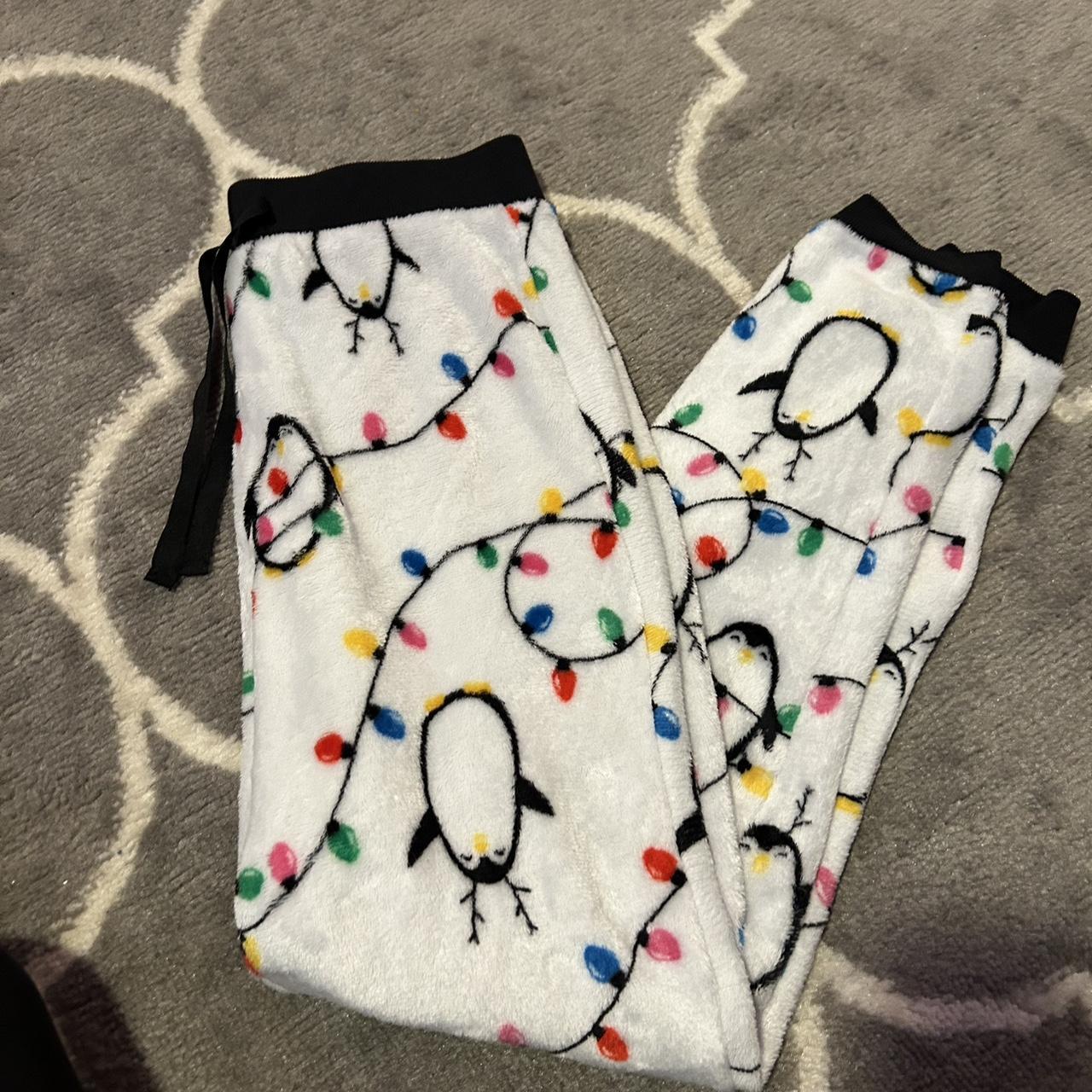 Penguin Christmas Light Pajama Pants - Depop