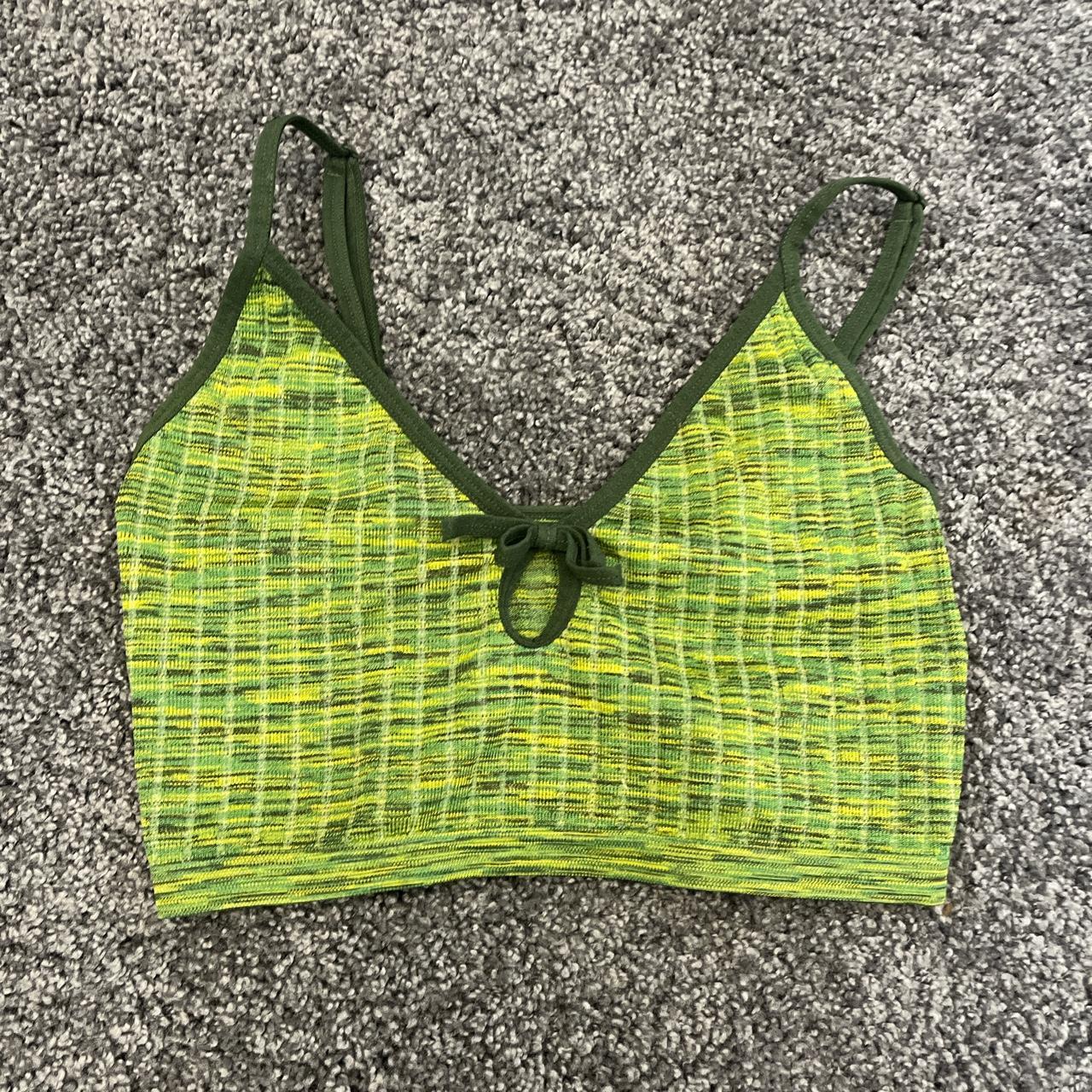 Colsie S green strapped bralette crop top - Depop