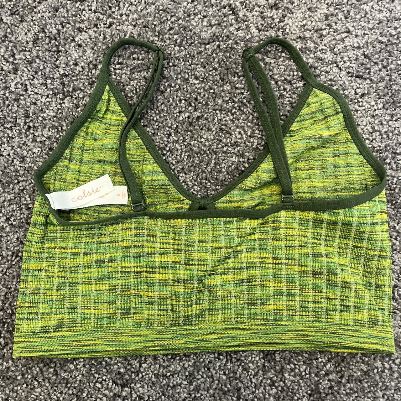 Colsie S green strapped bralette crop top - Depop