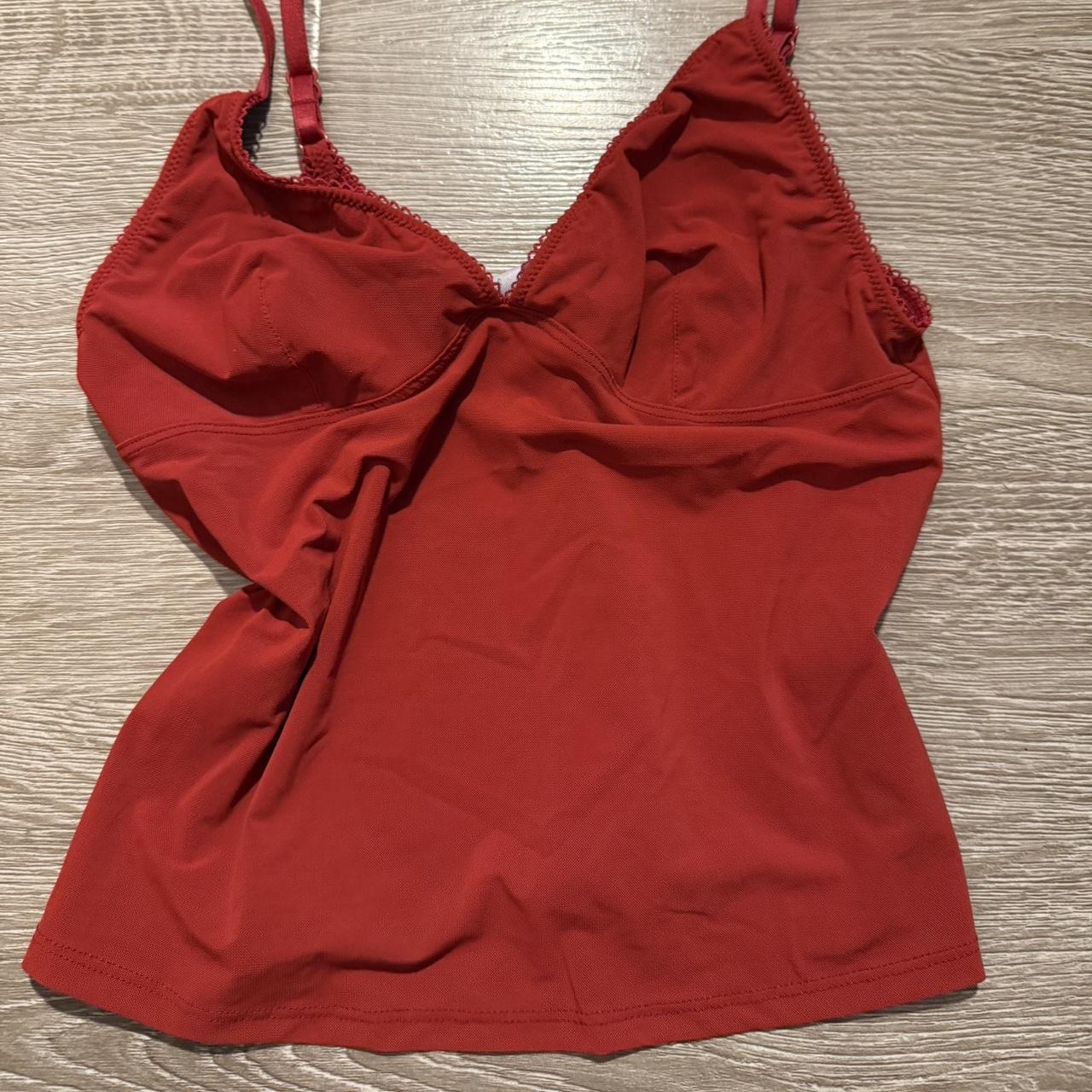 Red bralette top out from under size M but fits... | Depop