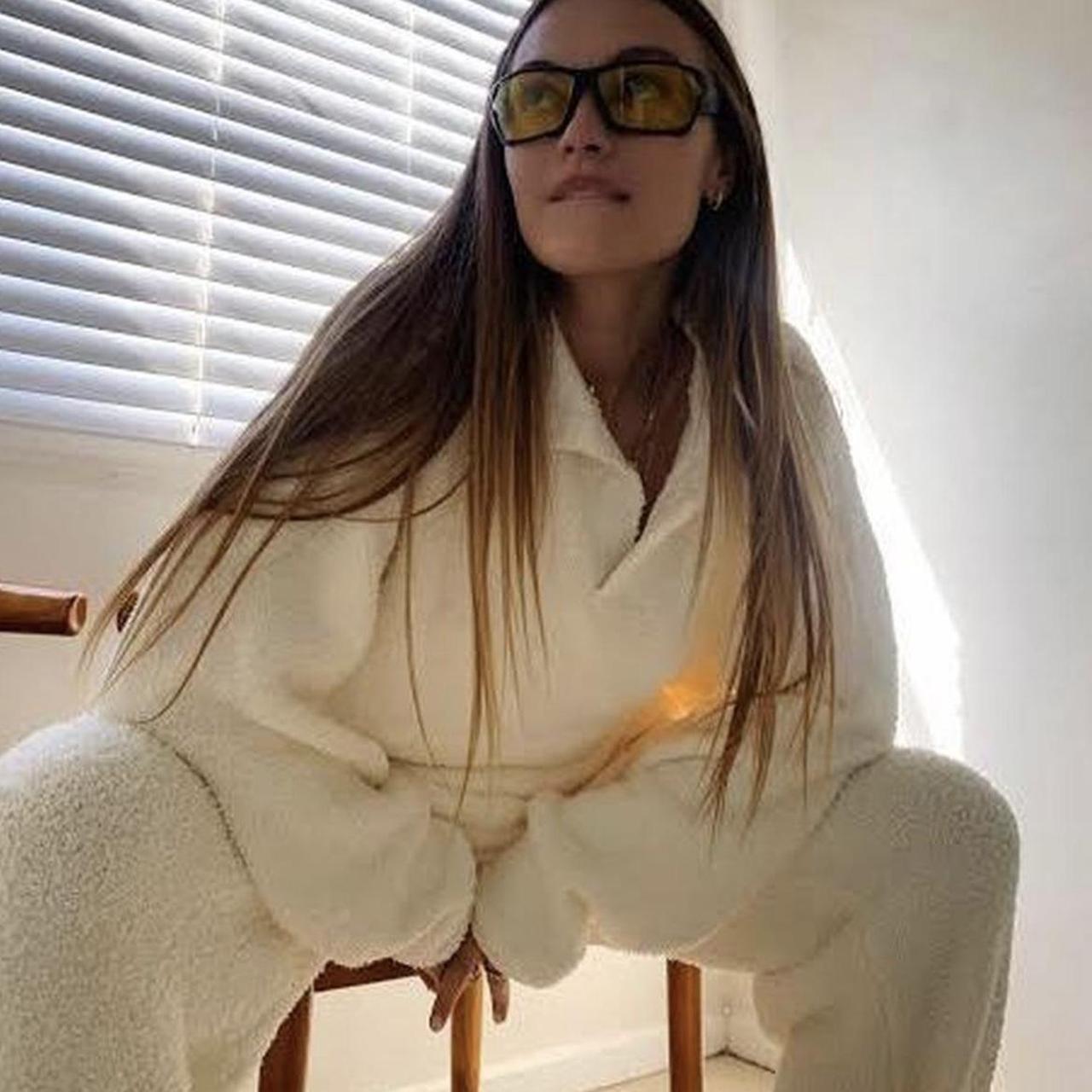 skims cozy knit pullover in cream size s-m worn... - Depop