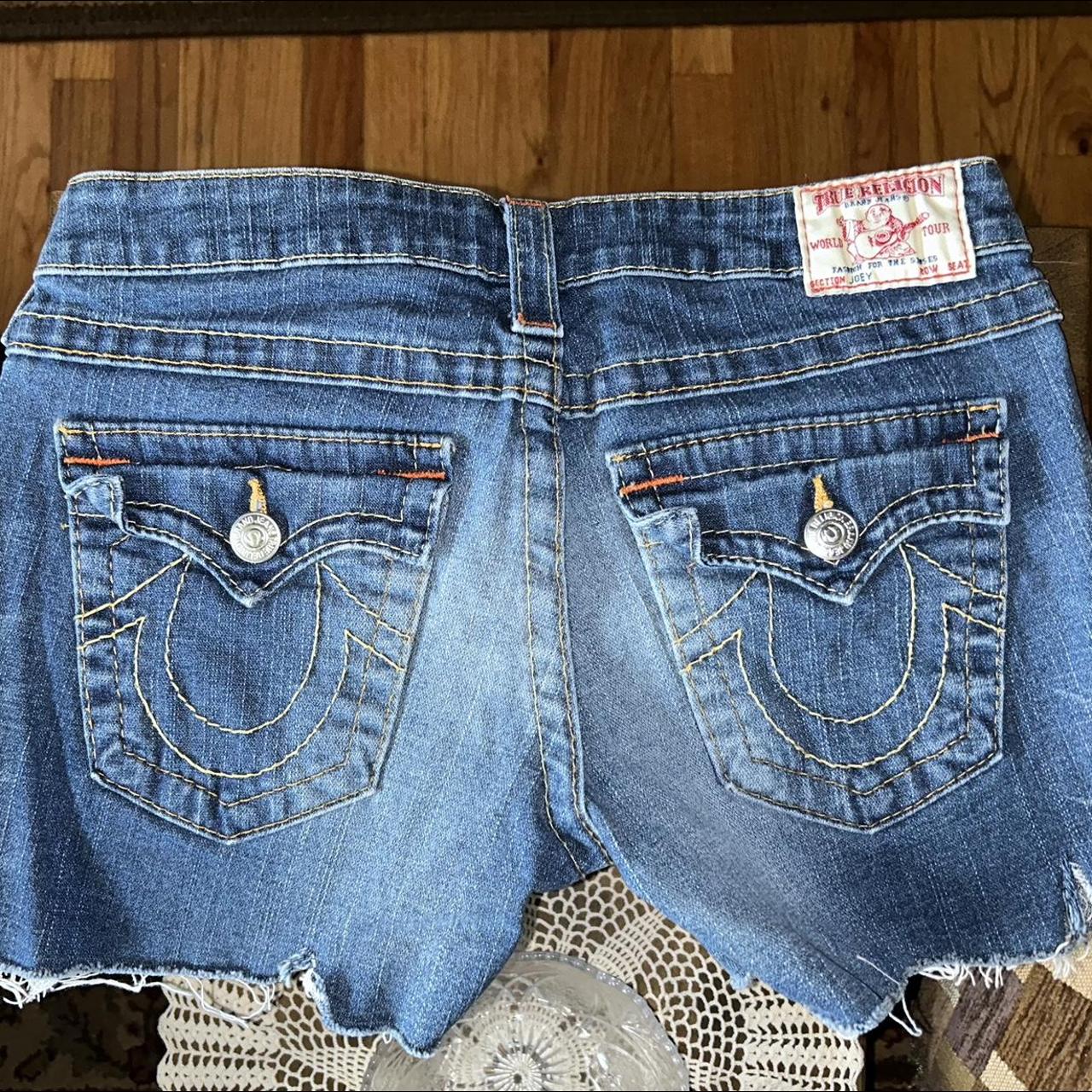 True religion denim jean size 28 shorts made in the... - Depop