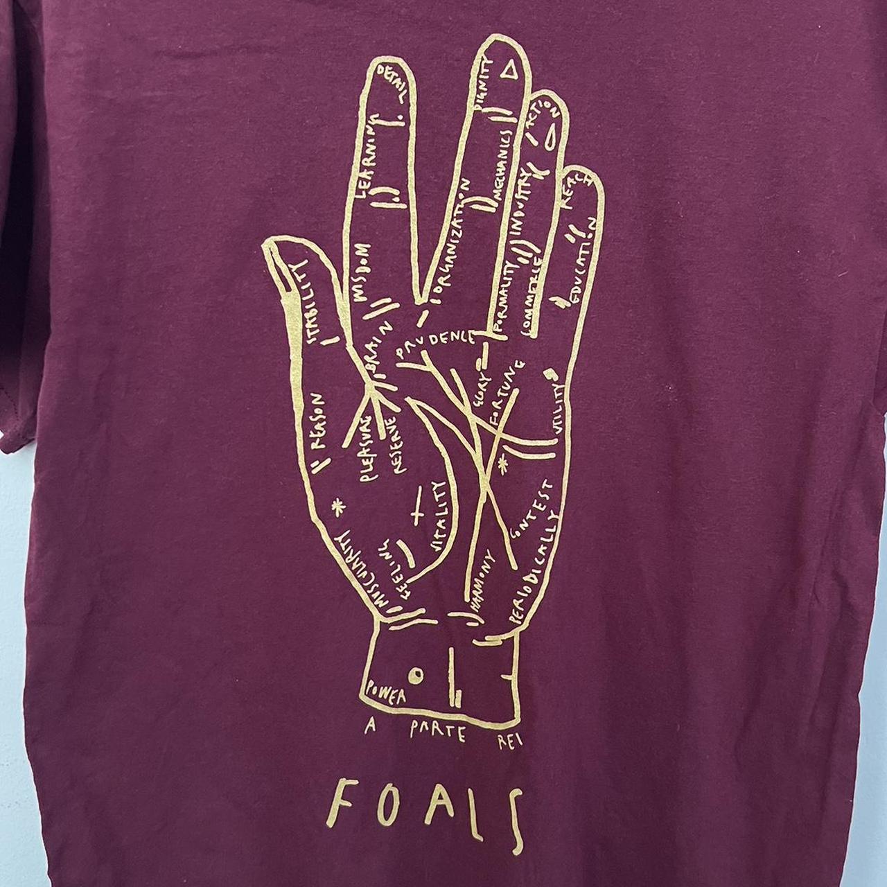 Vintage Foals band t shirt (2013 tour) Burgundy... - Depop