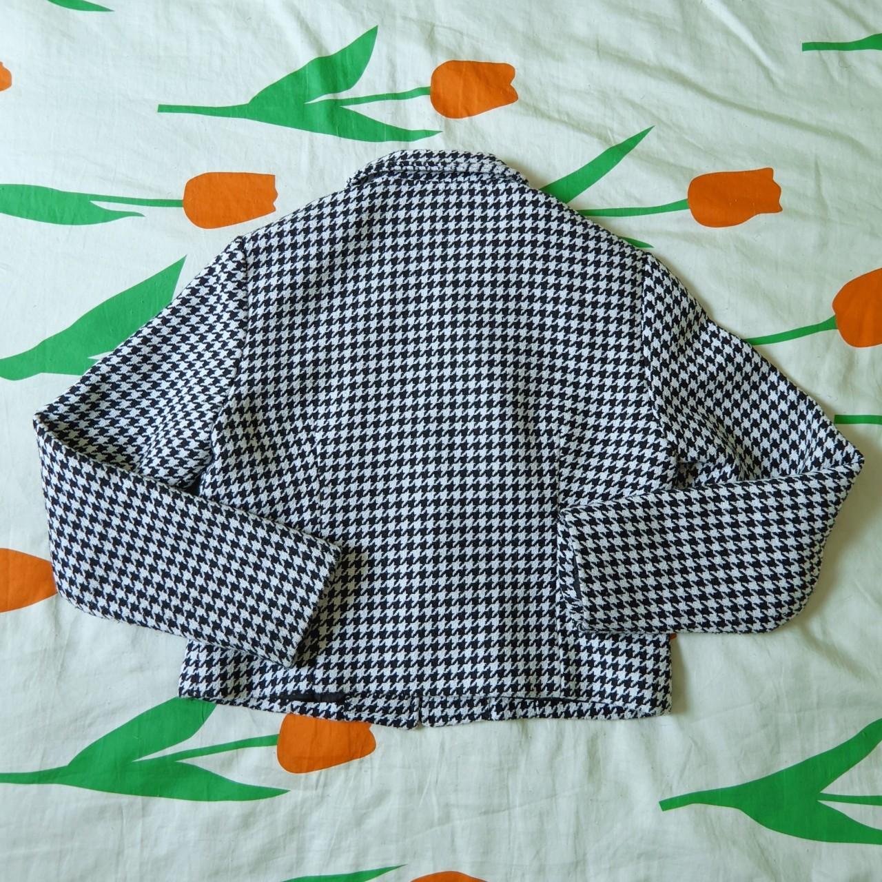 houndstooth woven blazer jacket by indie darling... - Depop