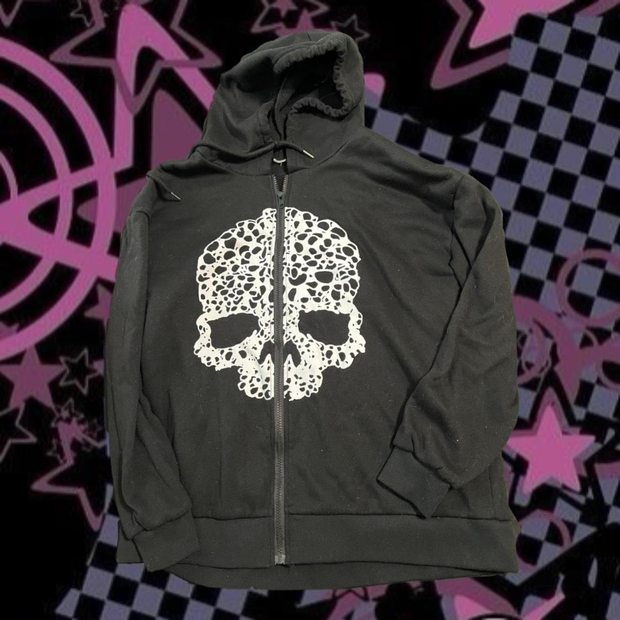 Emo boyfriend fit zip up fleece lined hoodie #emo... - Depop