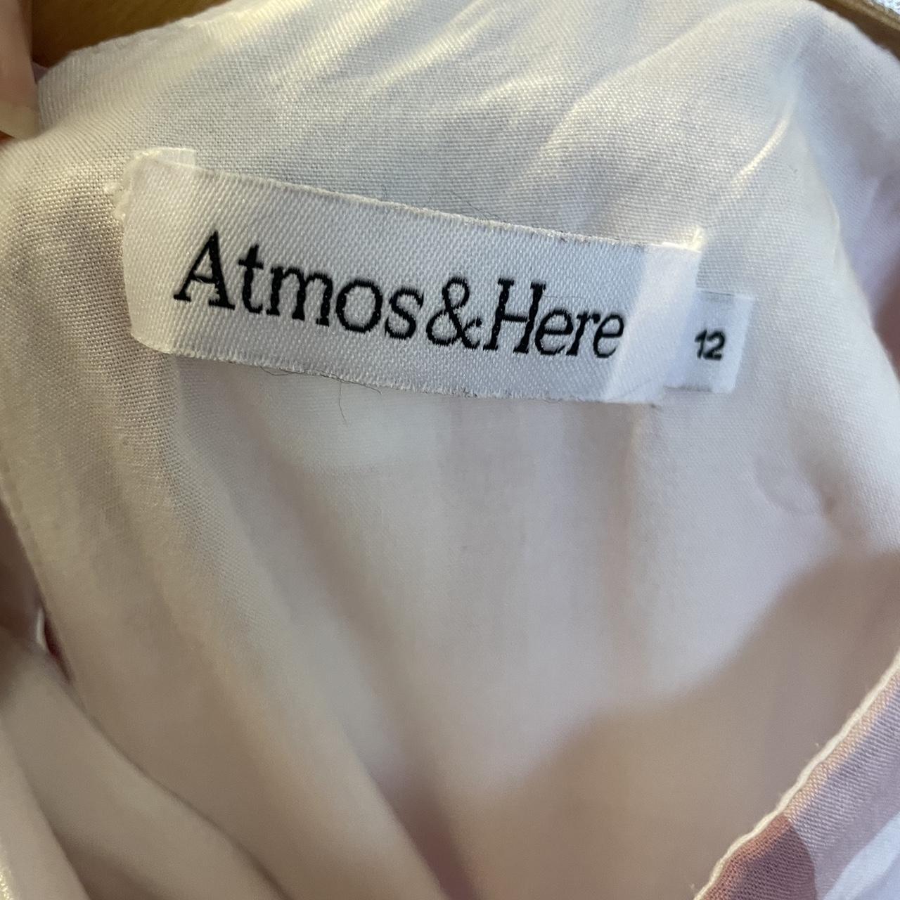 Atoms & Here mid length, blush cheque dress with tie... | Depop