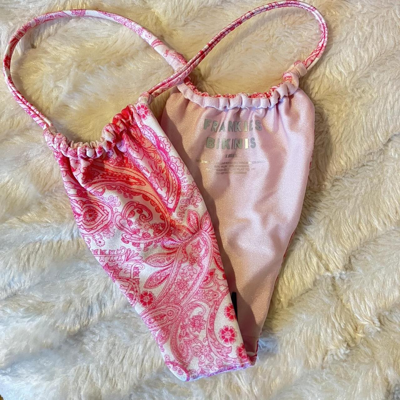 Frankies Bikinis Womens Pink And White Bikini And Tankini Bottoms Depop