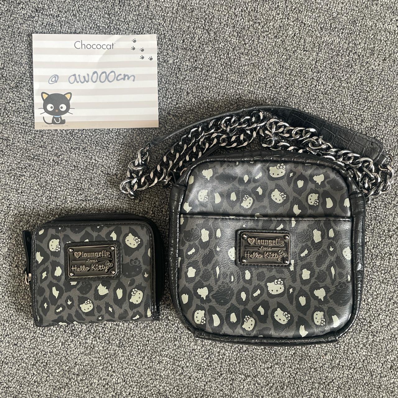 LoungeFly Loves Hello Kitty grey leopard print mini... | Depop