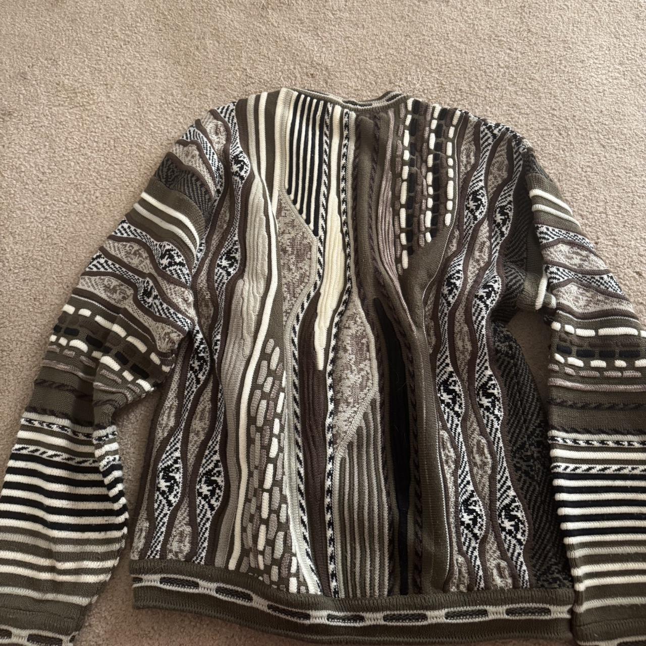 Coogi-inspired grey and black knit sweater knitwear.... - Depop