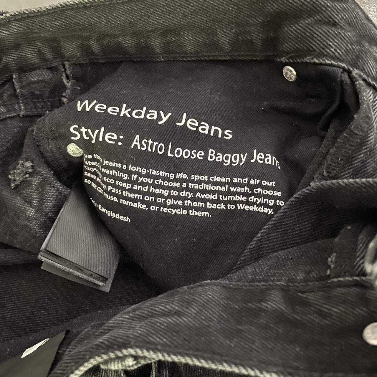 Weekday Astro Jeans Black Worn once #weekday #baggy... - Depop