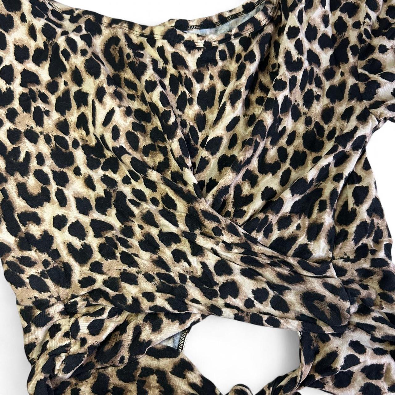 Victoria's Secret leopard print tie front crop top... | Depop