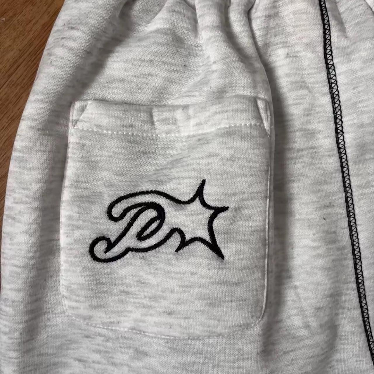 Grey Protect sweatpants with embroidered logo... | Depop
