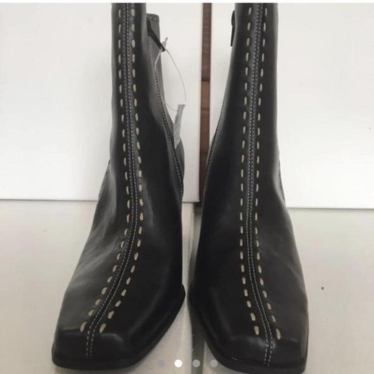 Vintage Y2k early 2000s faux leather boot. Great... - Depop