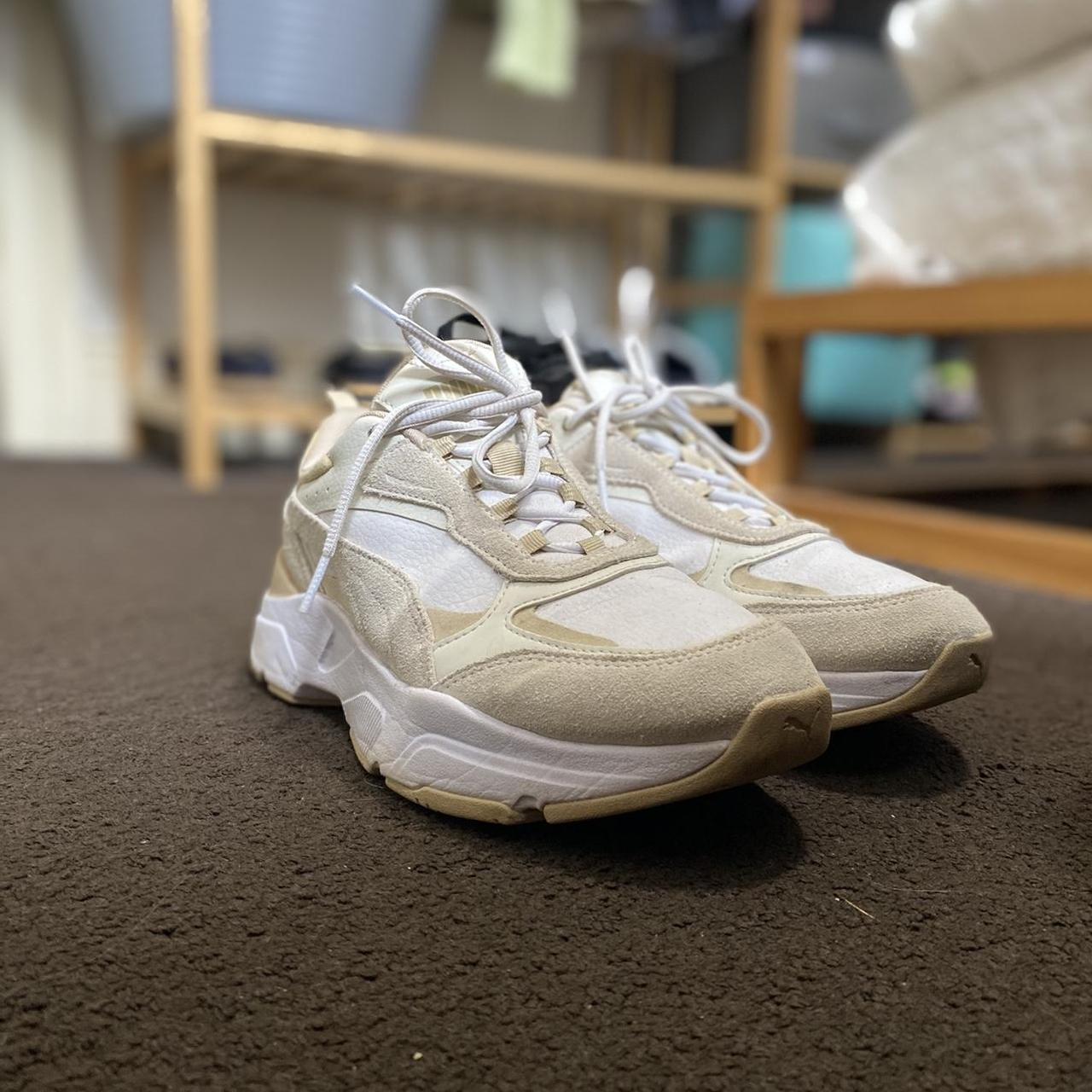Puma platform sneakers Cream & white UK39 US 8.5... - Depop