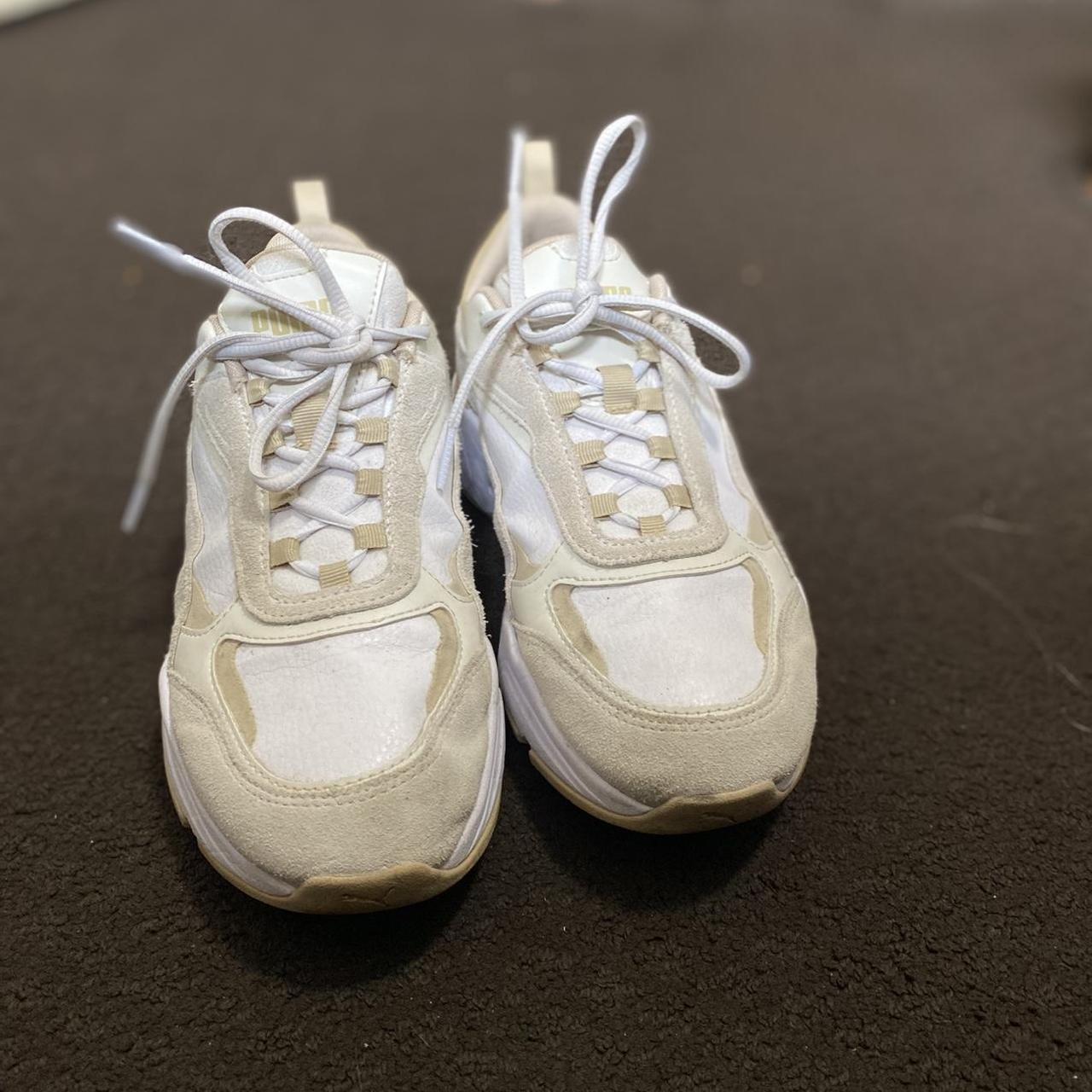 Puma platform sneakers Cream & white UK39 US 8.5... - Depop