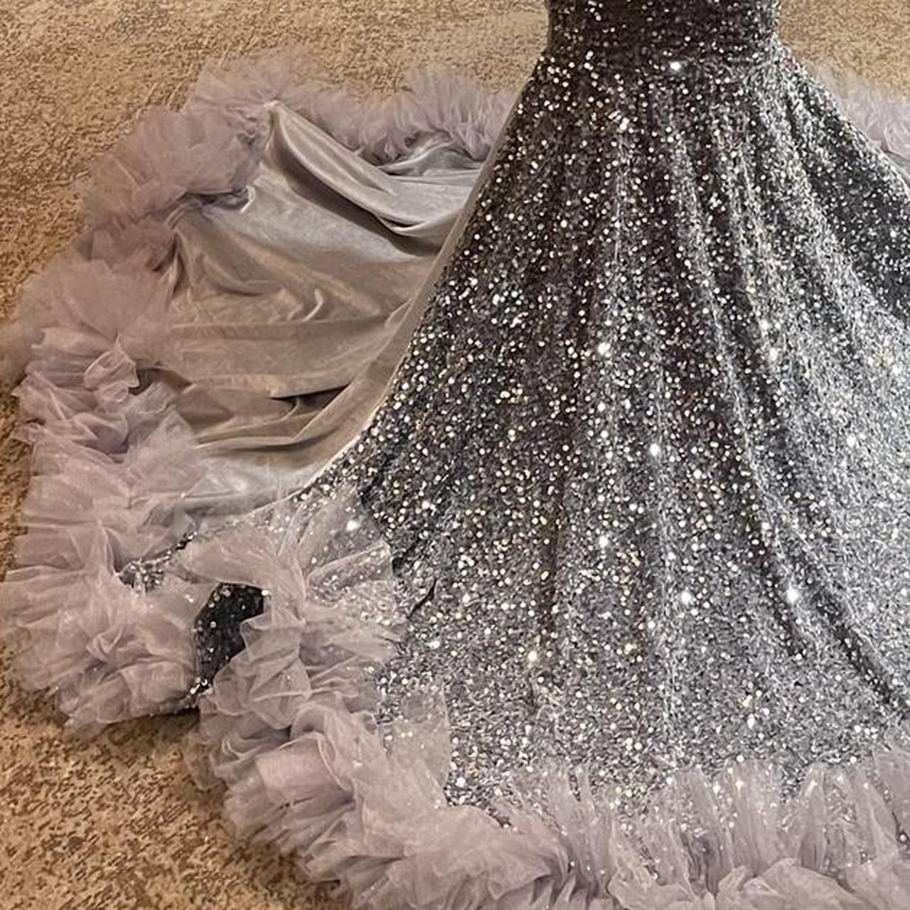 prom dress custom made/wore once fit size... - Depop