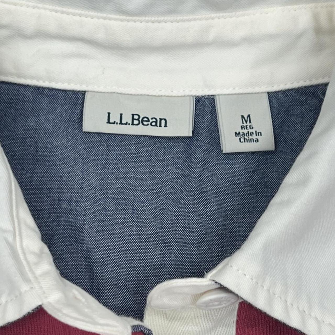LL Bean Logo Rugby Polo L/S Shirt Condition- 8/10... - Depop