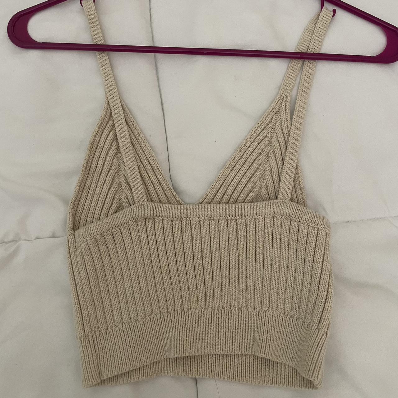 Knit cropped tank 🤍 Worn once! Open to offers 😊 - Depop