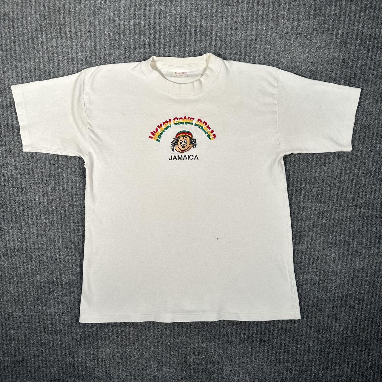 vintage mickey mouse tee dread rasta jamaican... - Depop