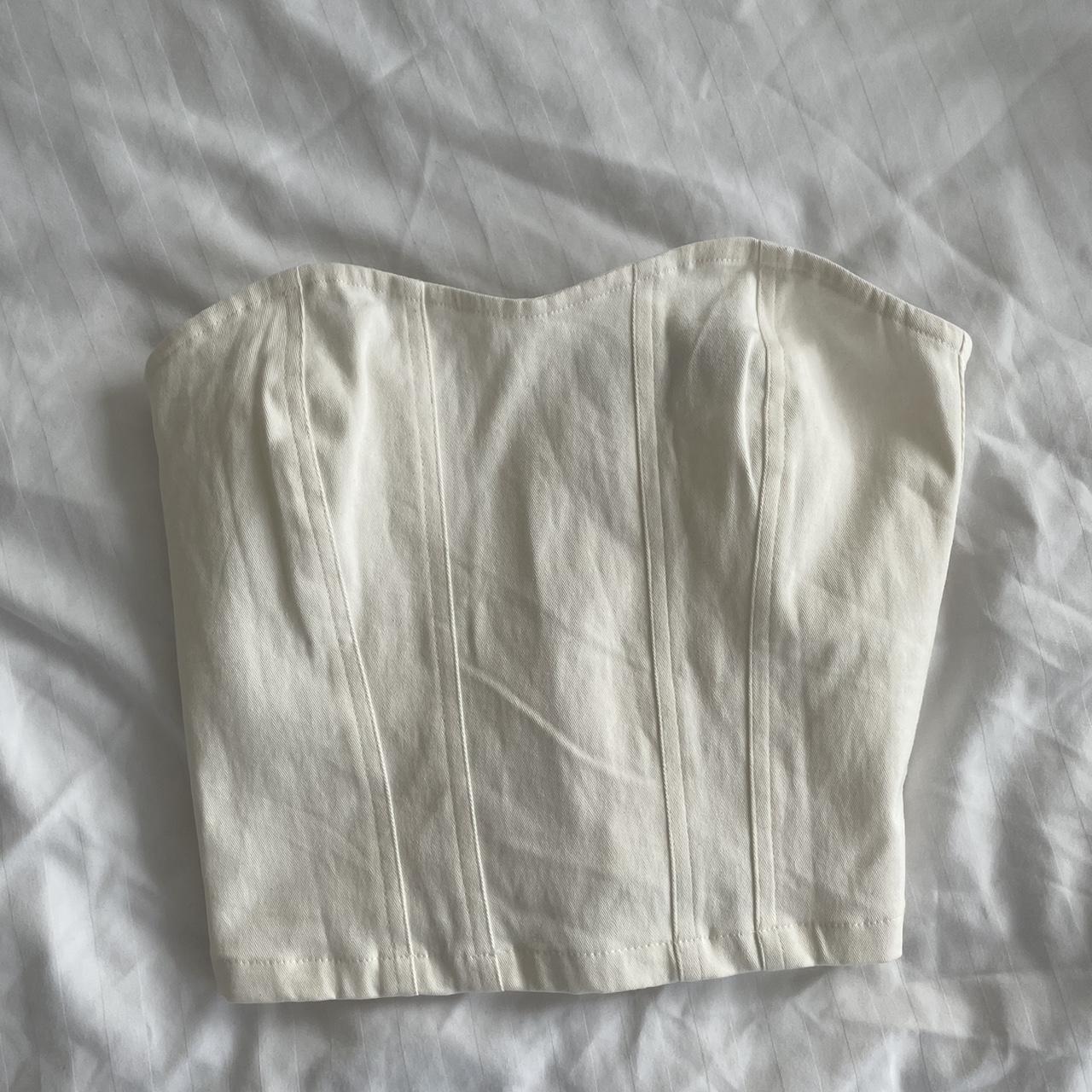 motel rocks steia corset top - white/cream never... - Depop