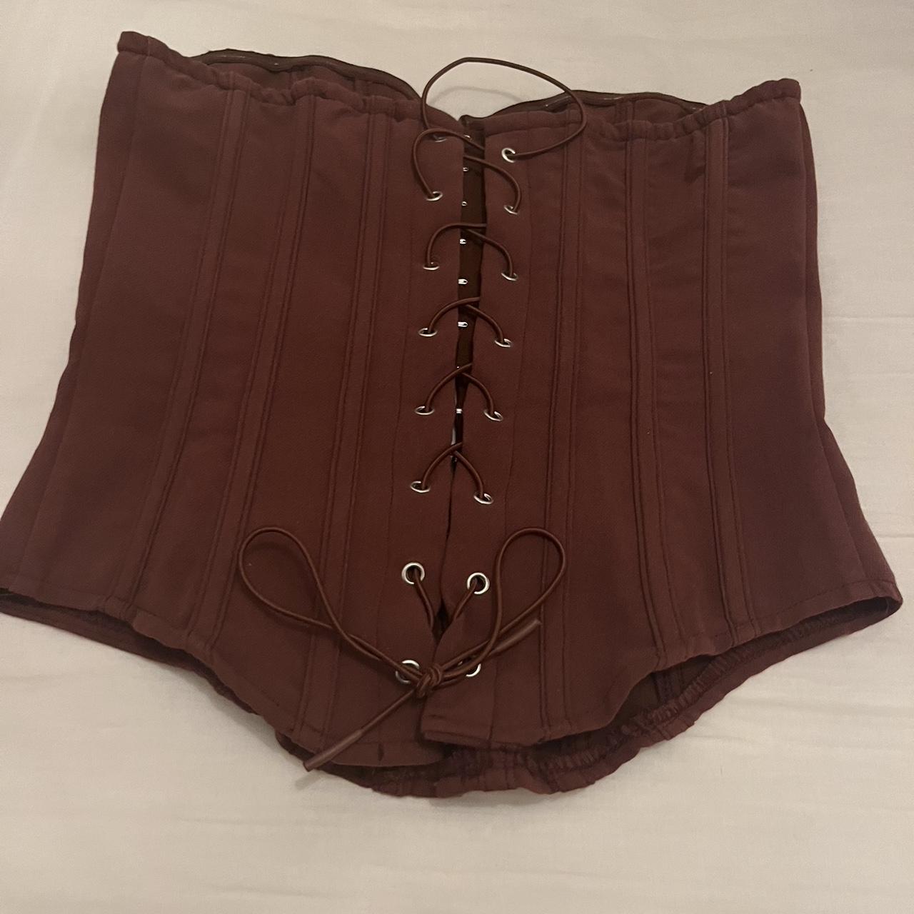 Chocolate brown corset. Pretty Little Thing Shape... - Depop