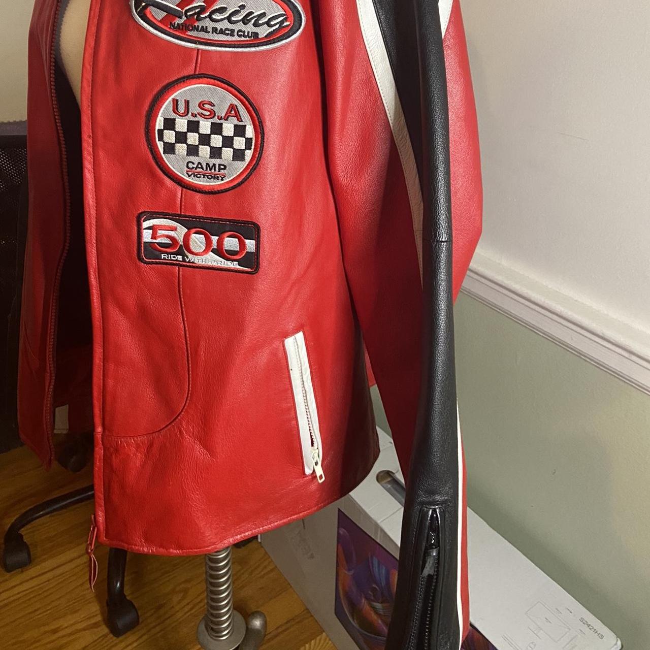 Amazing REAL LEATHER SPORTS JACKET!! Vintage RARE... - Depop