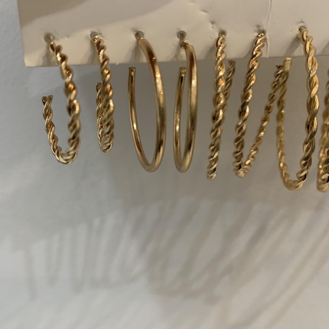 cute gold hoop earrings pack of 6 // goes with... - Depop