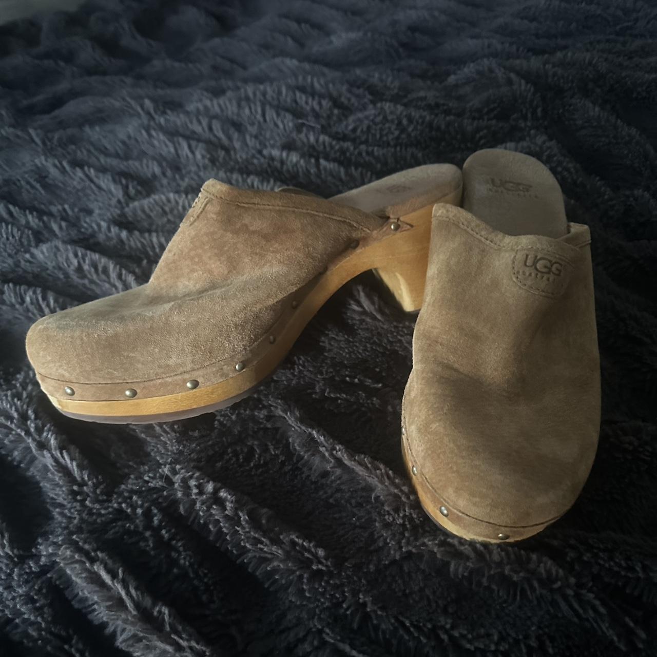 authentic australian ugg clogs (chestnut sued sheep... - Depop