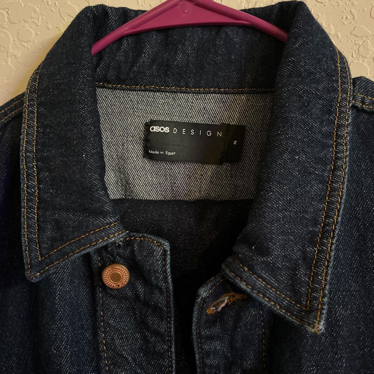 ASOS Design Dark Indigo Denim Jacket Worn once.... - Depop