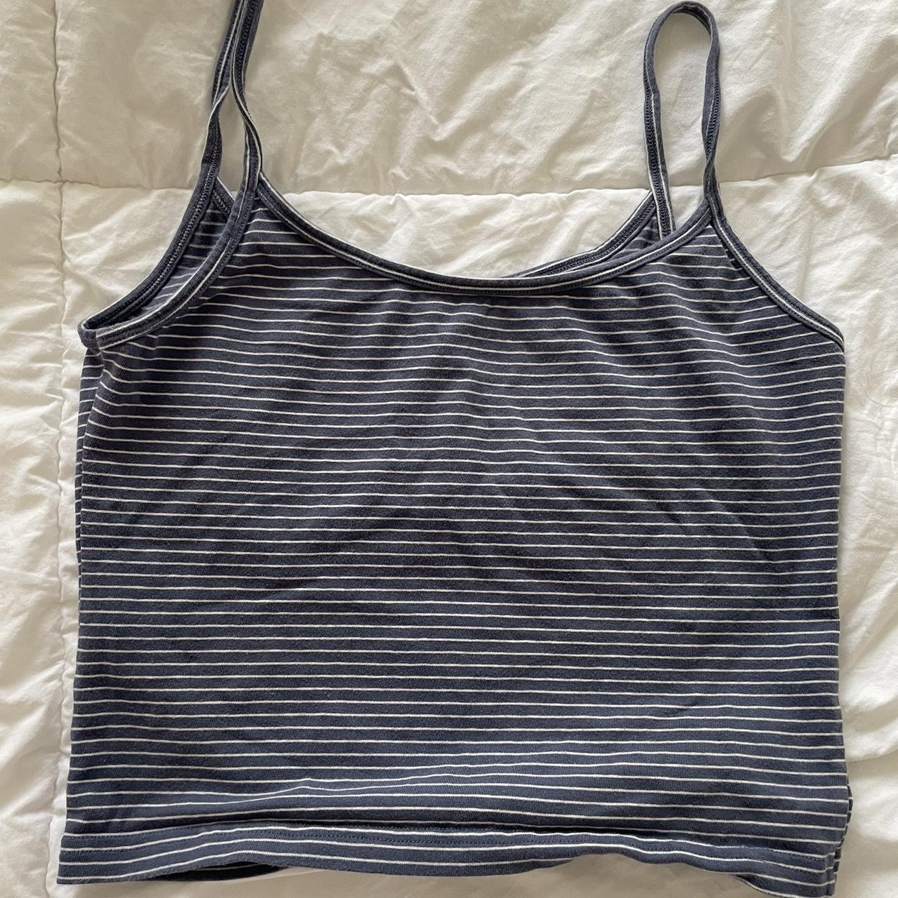 brandy striped tank 💕 - barely worn - super cute and... - Depop