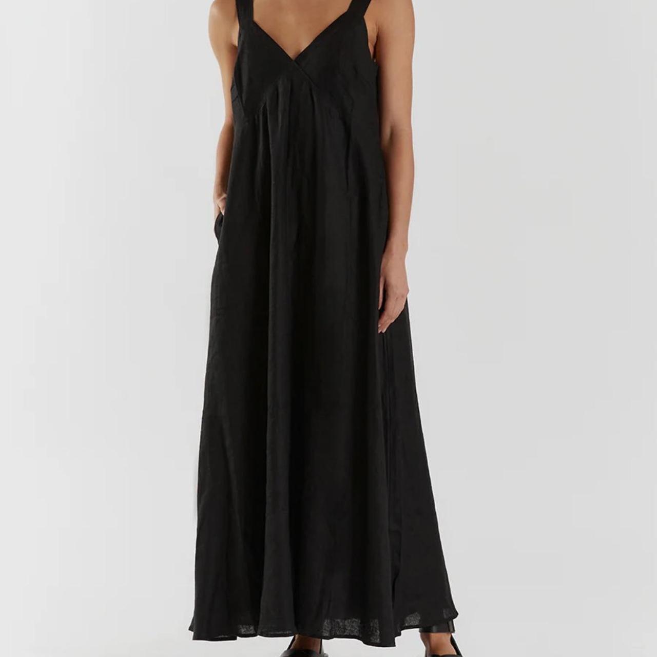 Dissh Tiarne black linen maxi dress Size US 2/XS... - Depop