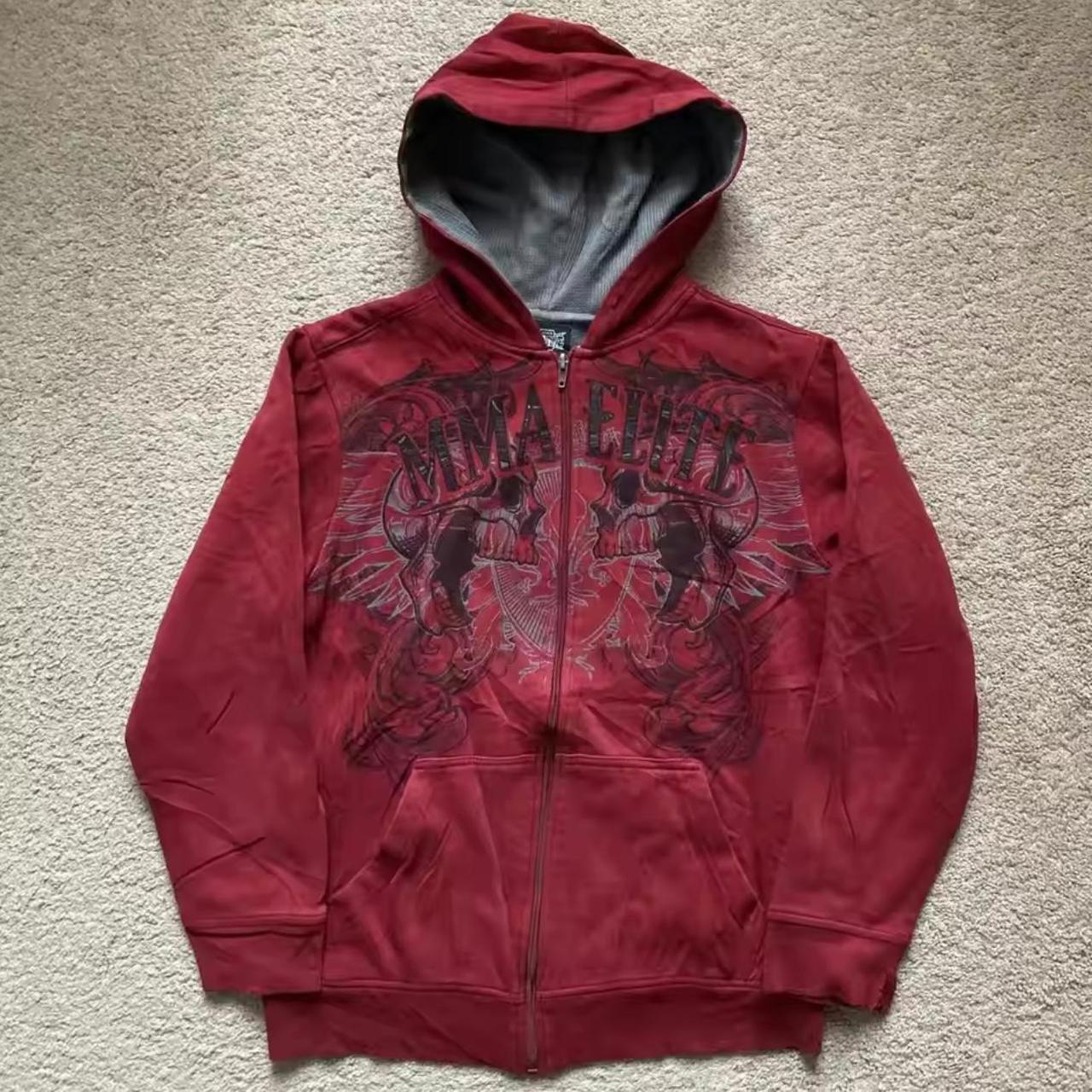 mma elite zip up Size M fits tts Pretty... - Depop