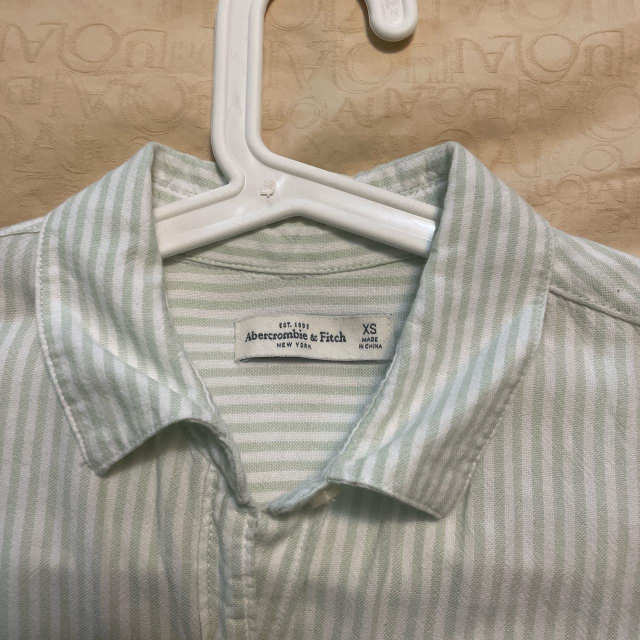 Abercrombie & Fitch Women's White and Green Polo-shirts | Depop