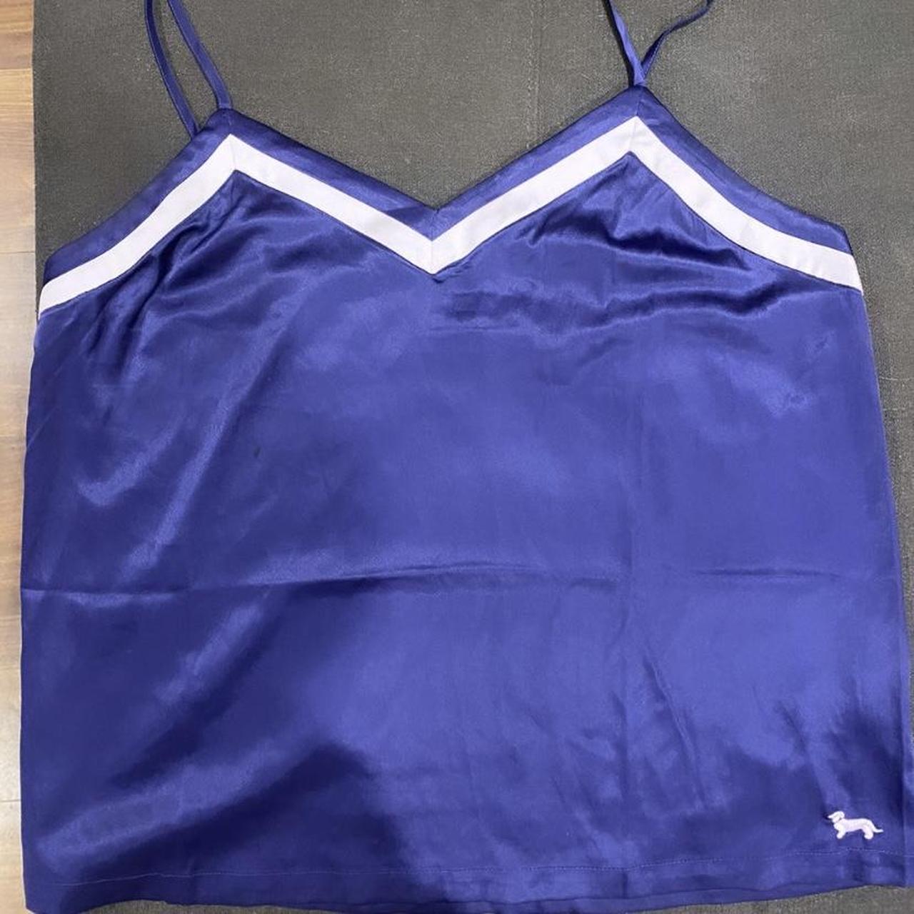 peter alexander satin navy singlet worn once, don’t... - Depop