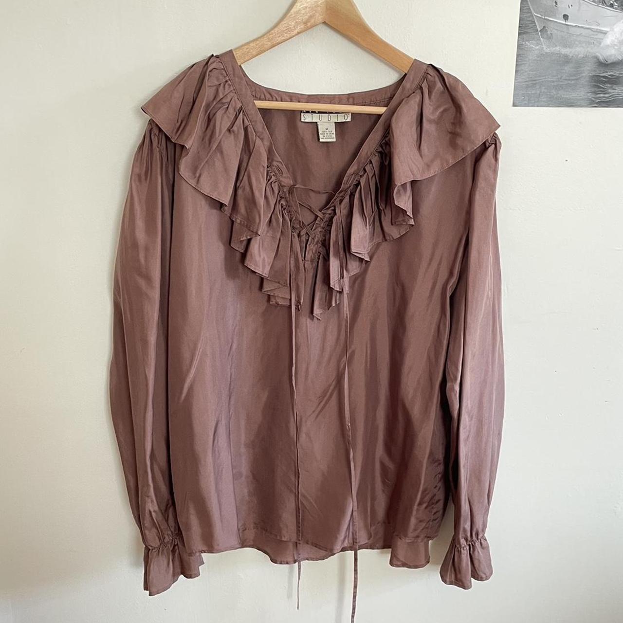 Vintage 90s Washed Silk Poet Top Such a vibe - peak... - Depop