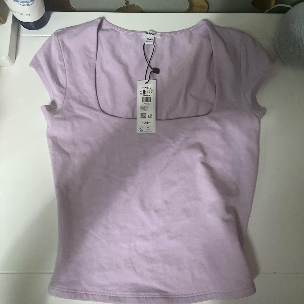 Brand new garage top, womens XS super cute lavender... - Depop