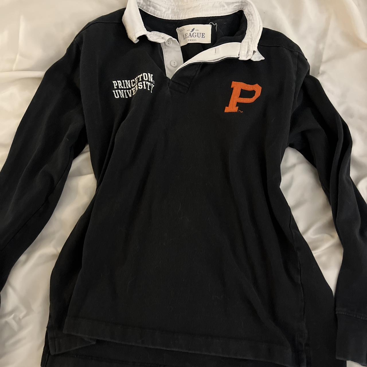 Black and orange Princeton University rugby shirt... | Depop