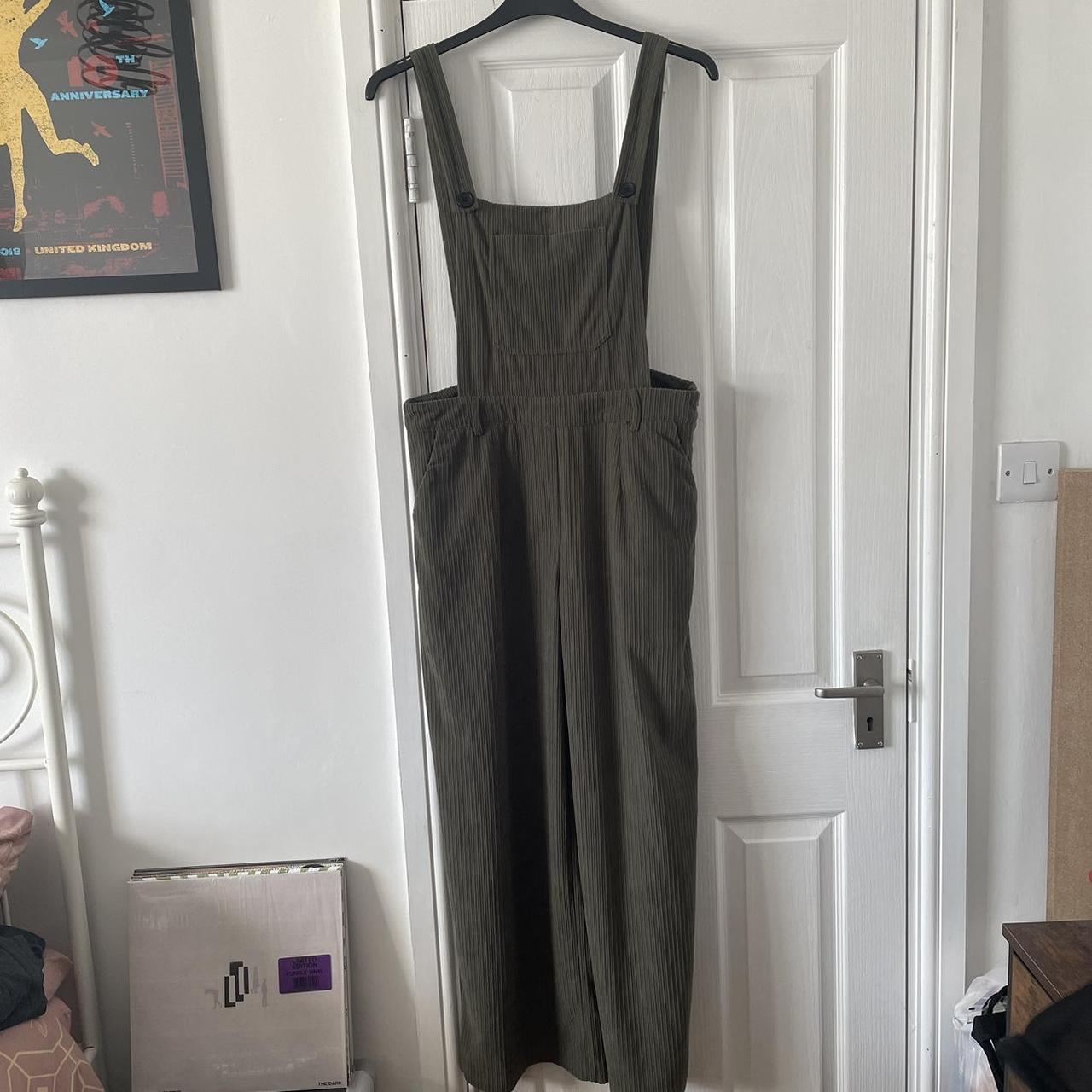 - forest green corduroy dungarees from cider -... - Depop
