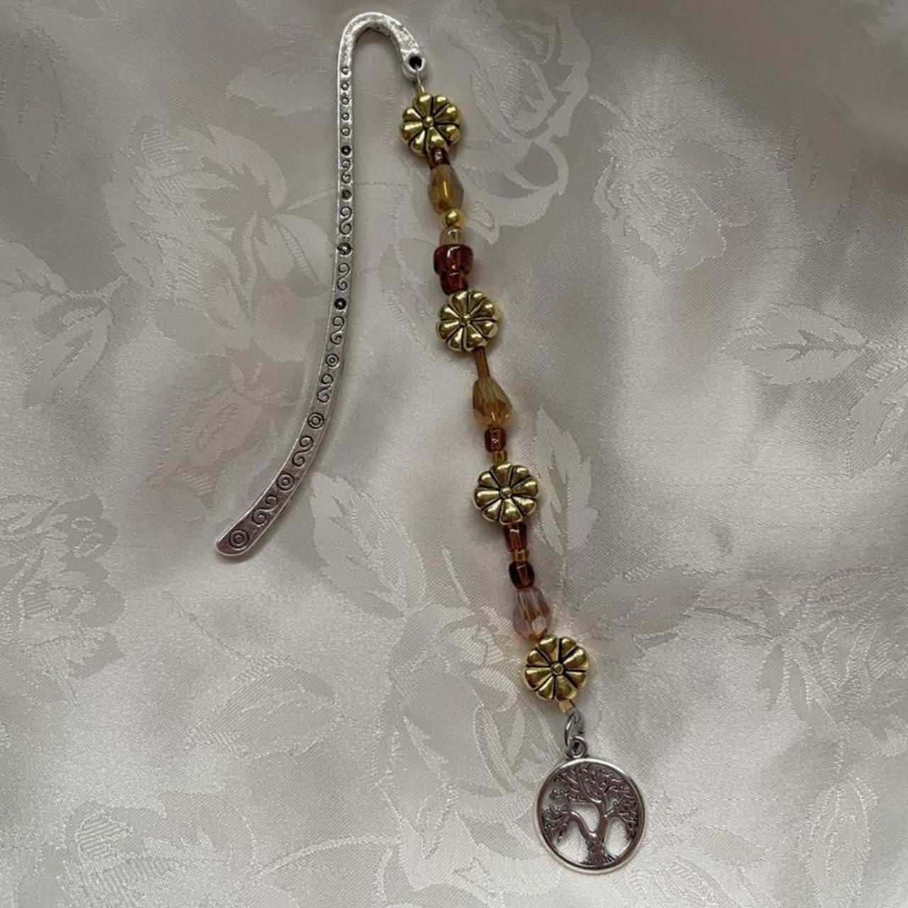 Brown and gold beaded tree of life bookmark First... - Depop