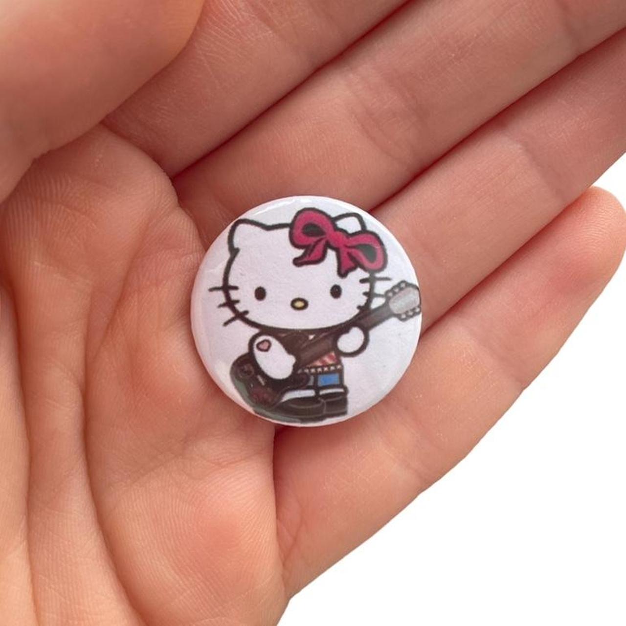 Rockstar hello kitty button badge 25mm Free... - Depop