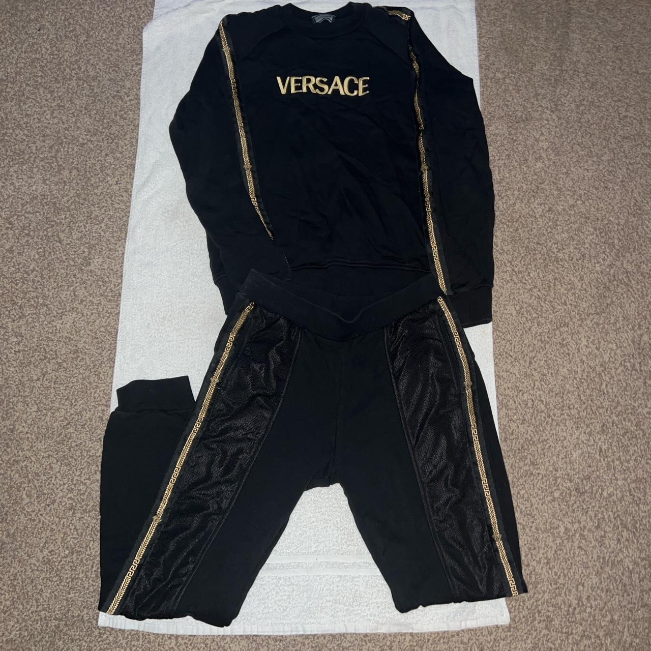 Young Versace tracksuit Large boys Black and... - Depop