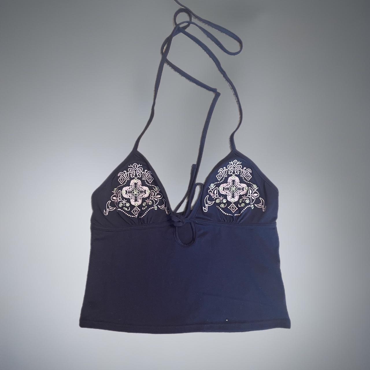 Cute navy halter top 🎐🎀🪁🌸 - Depop