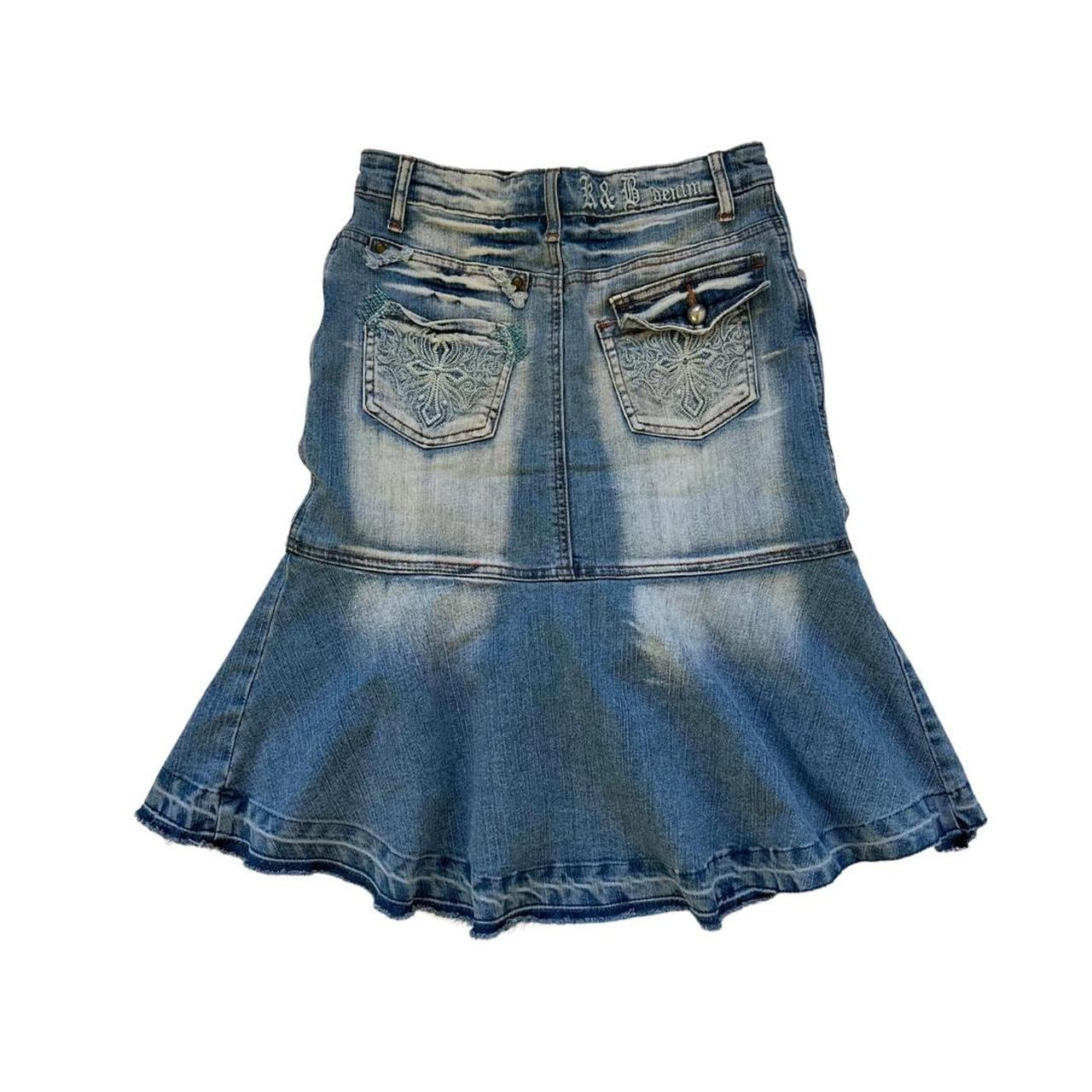 00’s vintage Kelly Bell Asymmetrical washed denim... | Depop