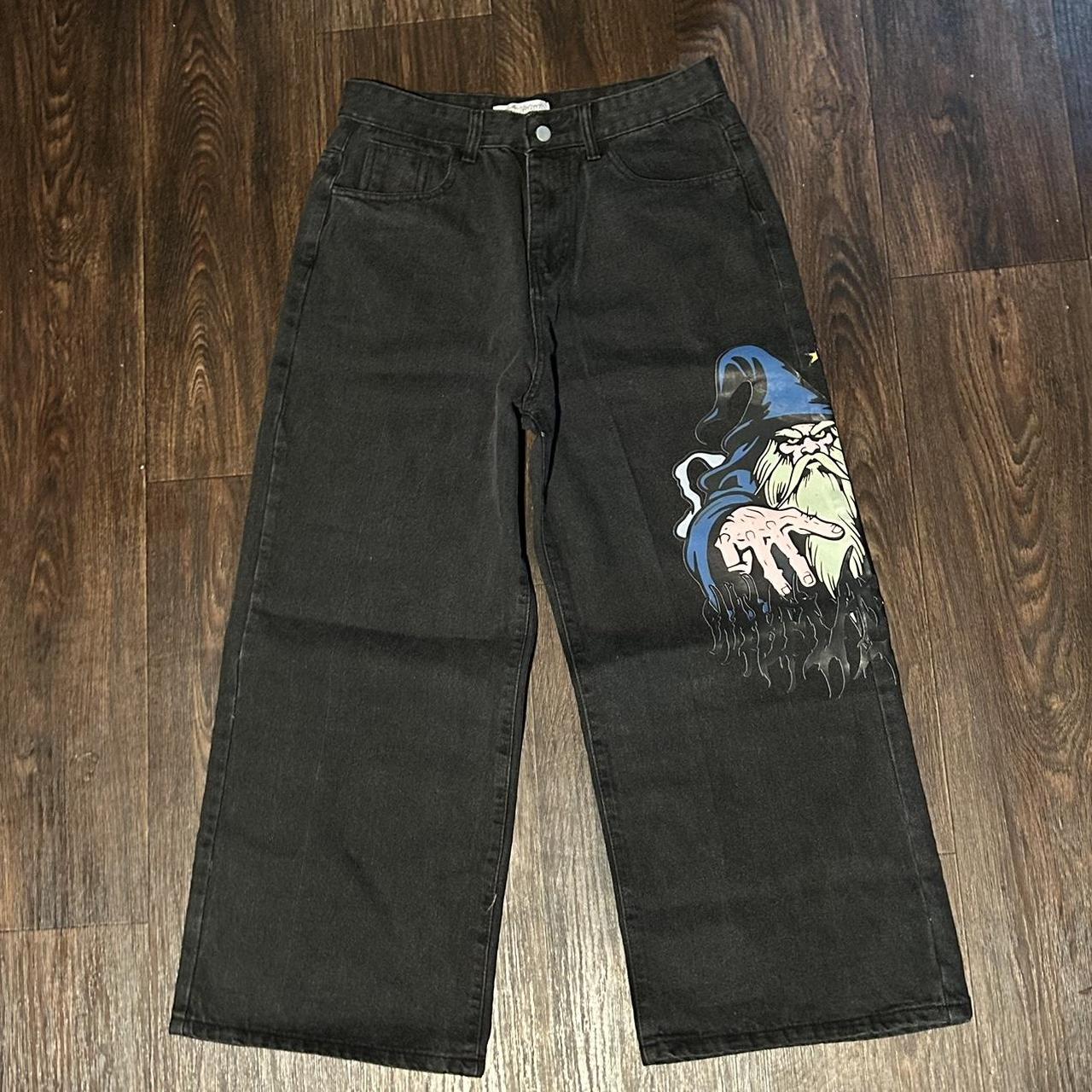 Whiplashed Wizard Jnco Jeans 🧙‍♂️🧙‍♂️ Size 32 Wide Leg... | Depop