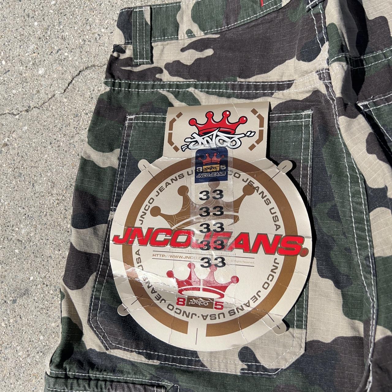 DEADSTOCK JNCO CAMO JORTS 🐊‼️ CROWN TAG 👑🎱 SIZE 33... - Depop