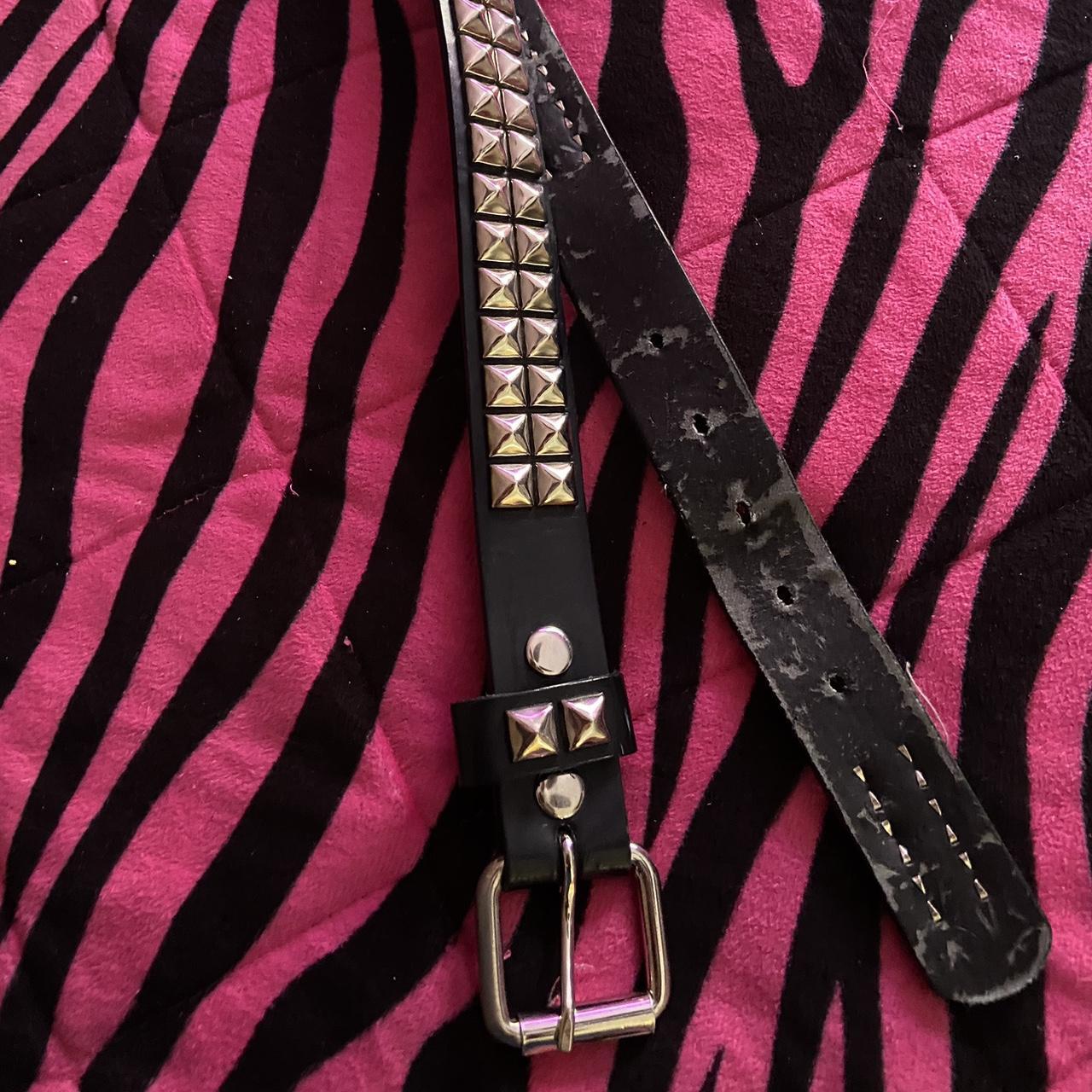 hot topic metal studded belt fits up to size 44... - Depop