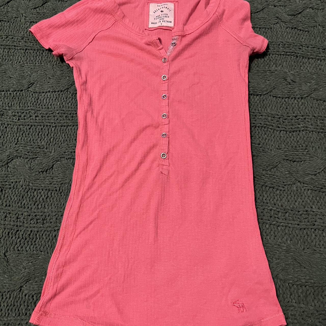 vintage cute Pink Abercrombie & Fitch shirt #pinkshirt - Depop