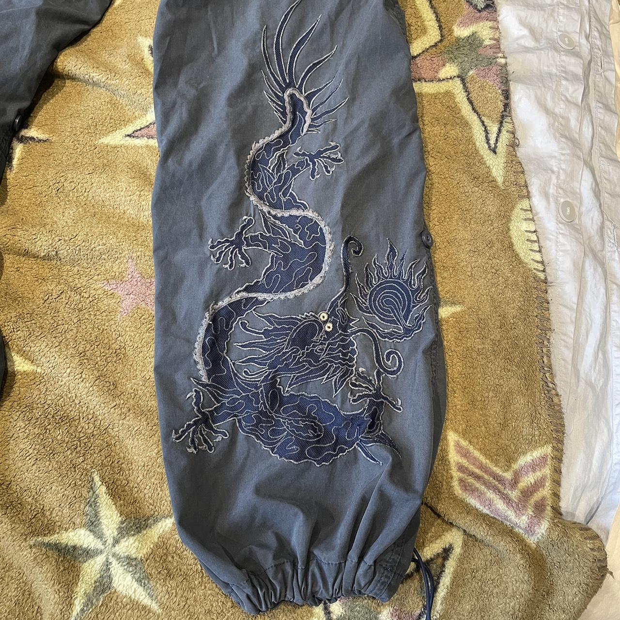 blue Maharishi sno pants Dragon embroidered on... - Depop