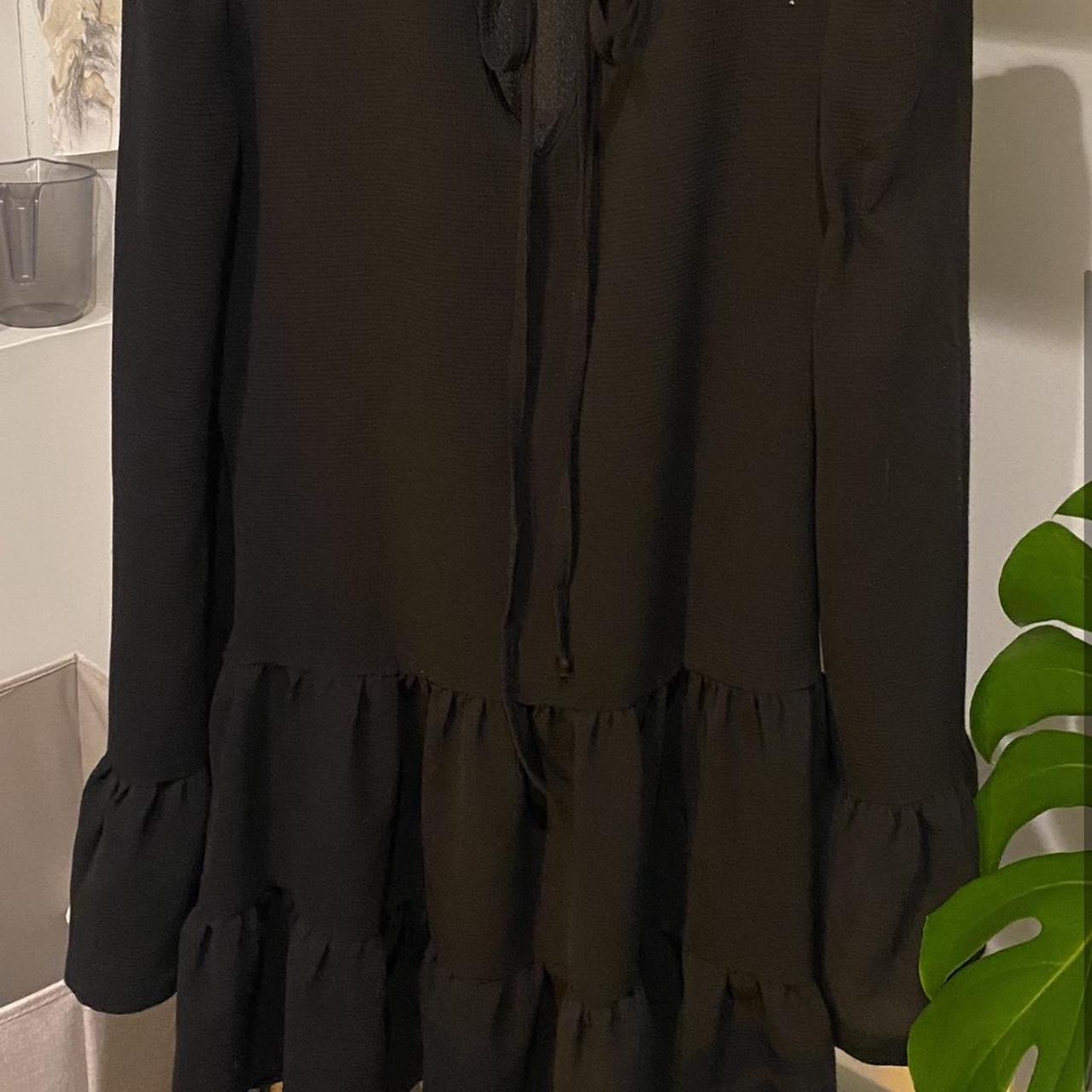 mid length boohoo black dress